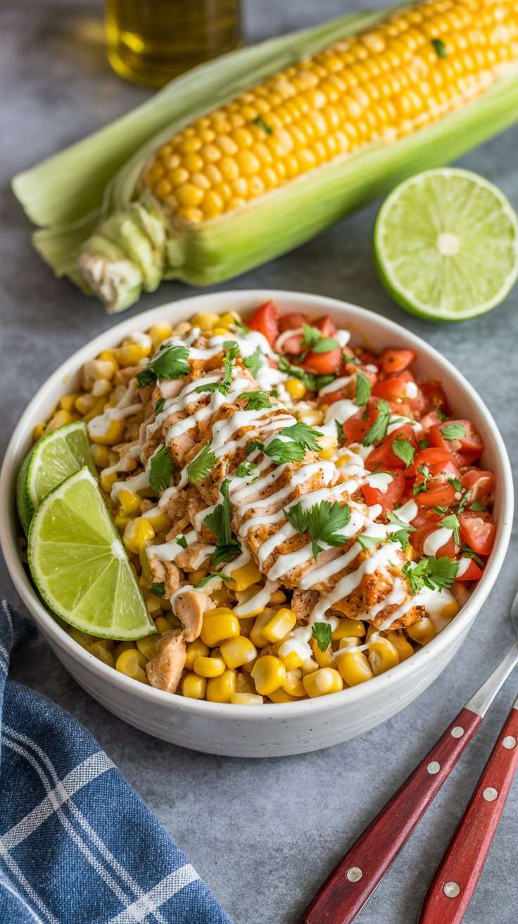 Vibrant Mexican Street Corn Chicken Bowl Recipe – Hearty Mom Recipes