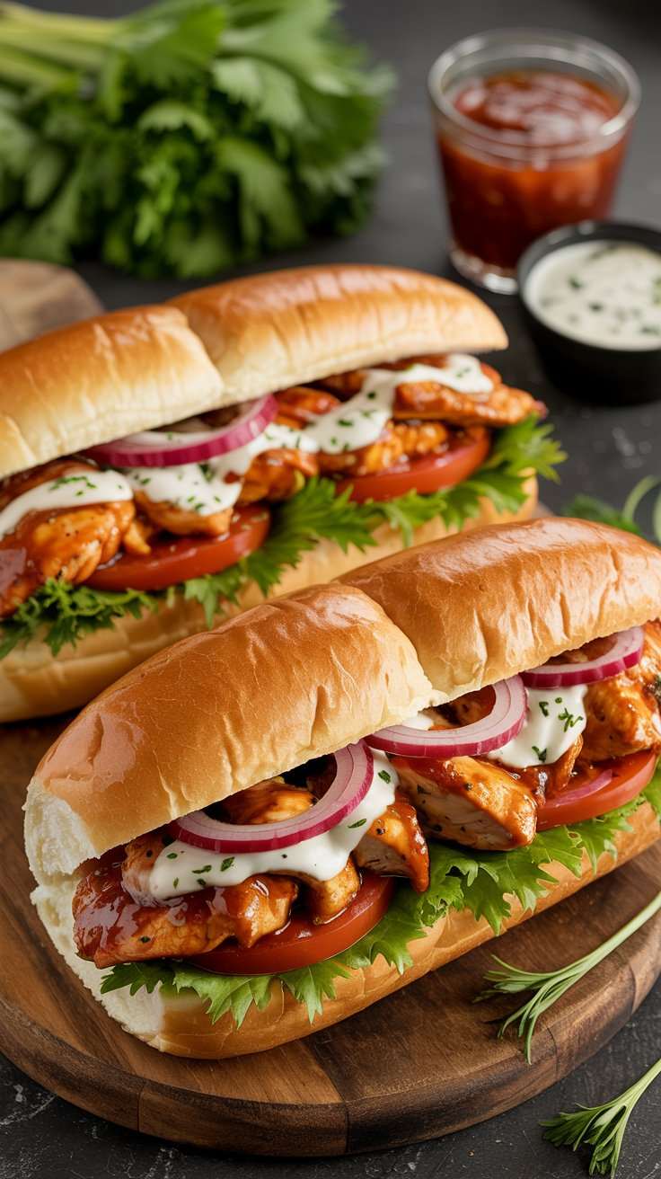 White BBQ Chicken Subs Recipe – Hearty Mom Recipes